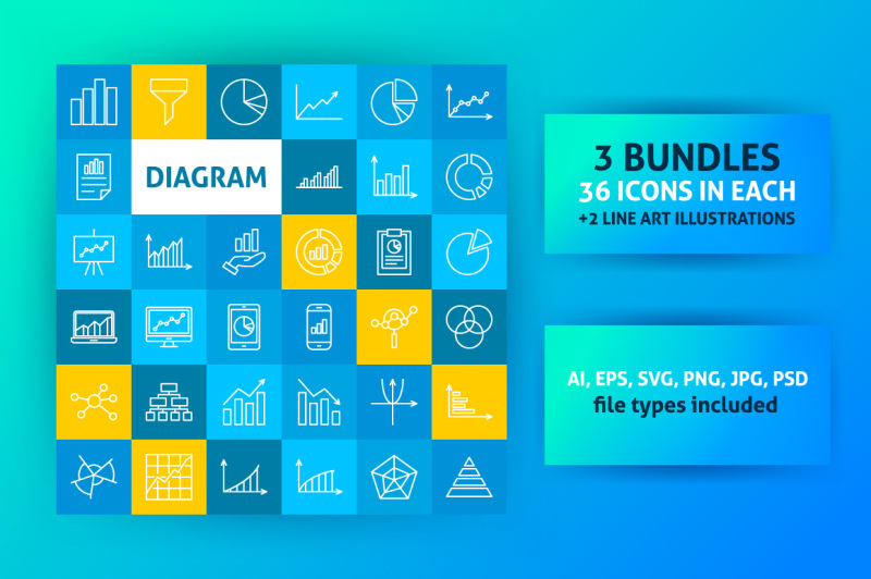Diagram Analytics Line Art Icons By Anna_leni | TheHungryJPEG