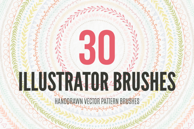 30 Handdrawn Vector Pattern Brushes By Favete Art | TheHungryJPEG