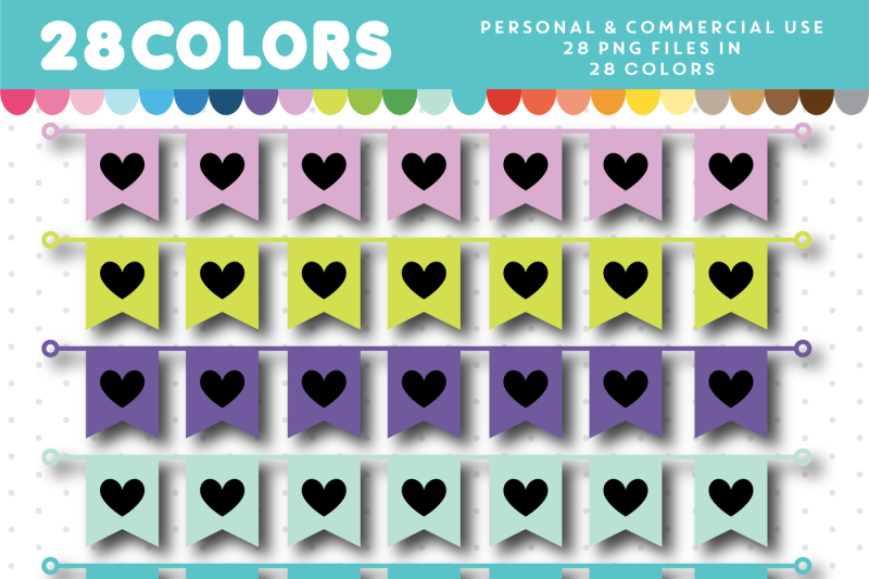 Bunting banner clipart, Flag clipart, Pennant clipart, CL-1340 By JS ...