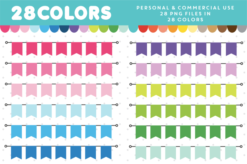 Bunting banner clipart, Flag clipart, Pennant clipart, CL-1427 By JS ...