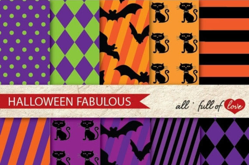 Spooky Digital Paper Halloween Background Sheets Spooky Patterns By All ...