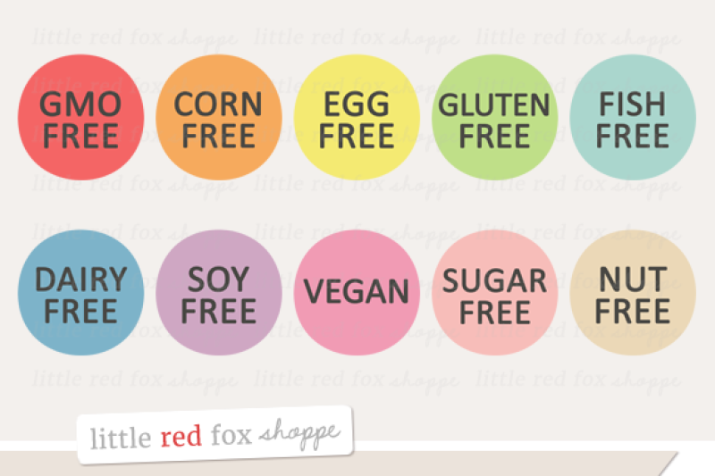 Food Allergy Label Clipart By Little Red Fox Shoppe | TheHungryJPEG