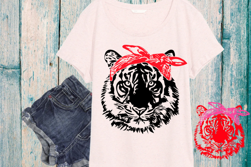 Wild Tiger Head bandana SVG wild animal african king zoo football 918S ...