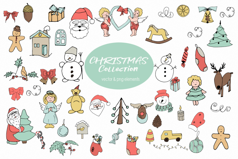 Christmas and Winter Vector clipart By SketchCliparts | TheHungryJPEG
