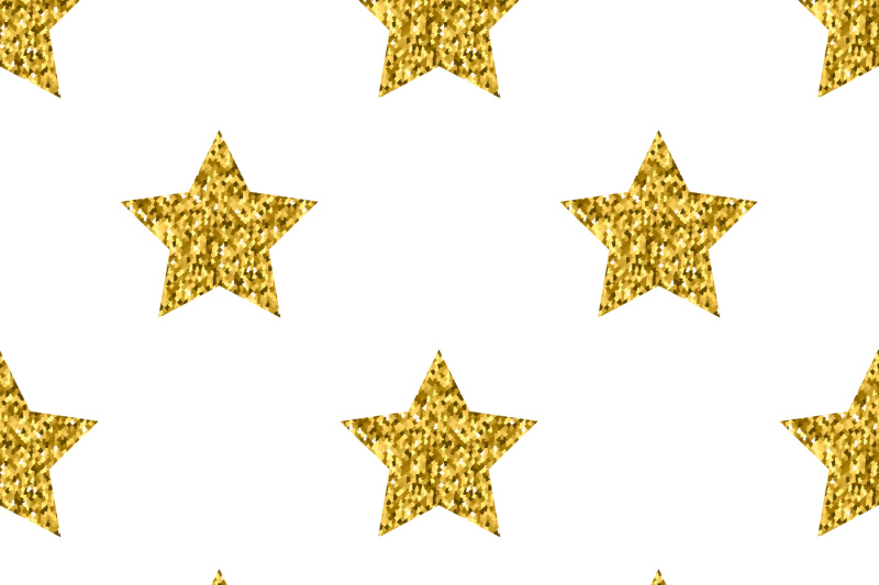 Vector golden glitter stars white seamless pattern By Microvector | TheHungryJPEG
