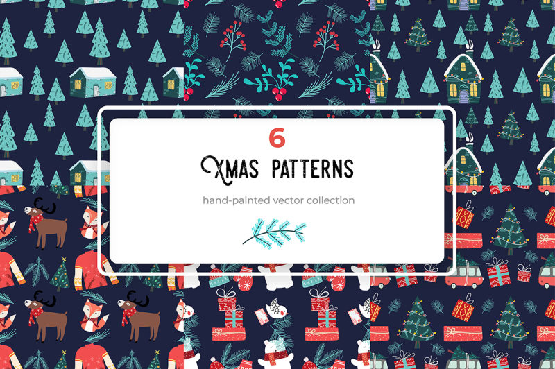 Christmas Patterns Part II By 2DVill | TheHungryJPEG.com