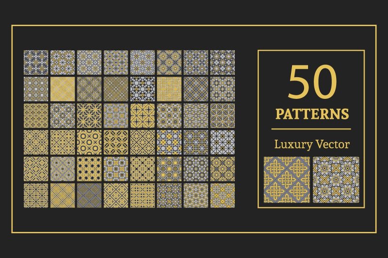 50 Luxury seamless patterns By dacascas | TheHungryJPEG