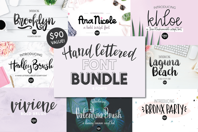 70% off Hand Lettered Font Bundle By Blush Font Co. | TheHungryJPEG
