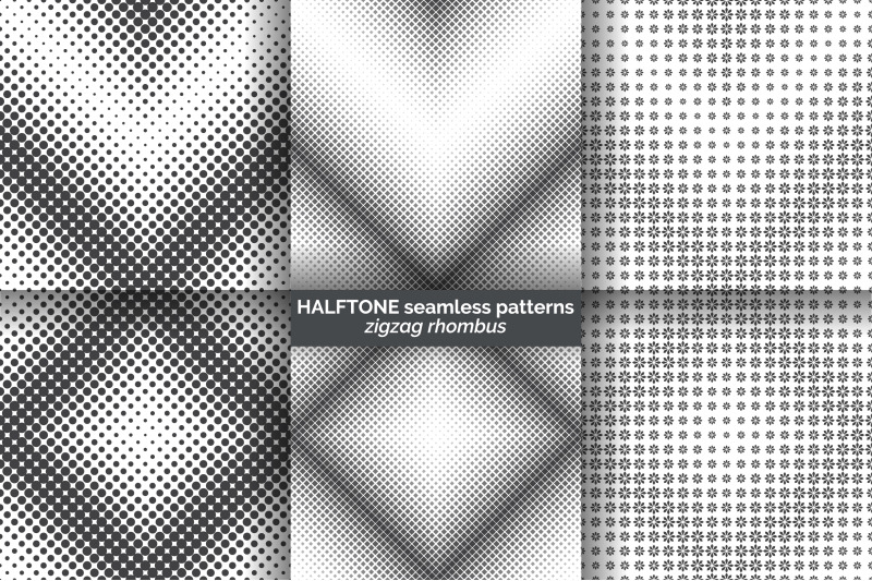 Halftone seamless patterns By Graphic Shop | TheHungryJPEG
