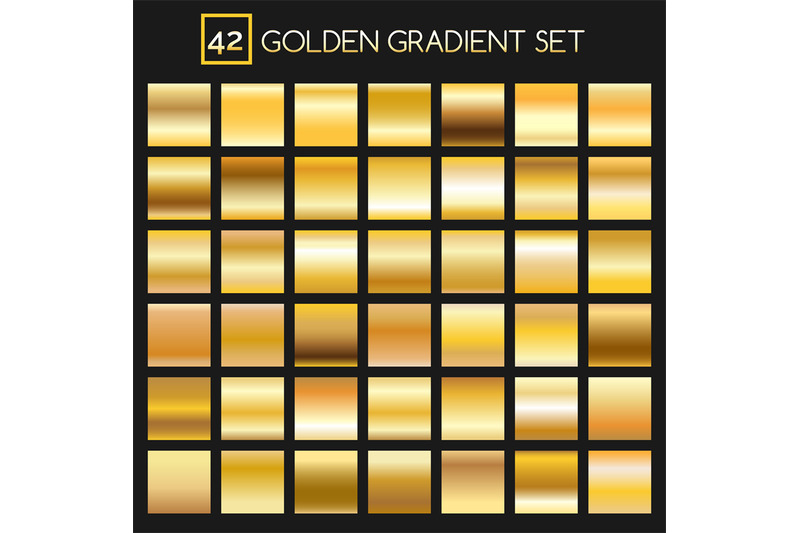 Metal golden gradients collection By vectortatu | TheHungryJPEG