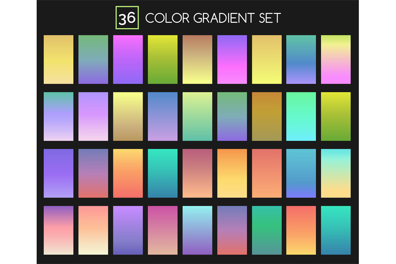 Colored gradient set By vectortatu | TheHungryJPEG