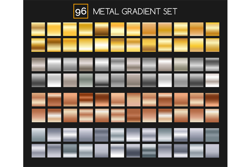 Metal gradient collection By vectortatu | TheHungryJPEG