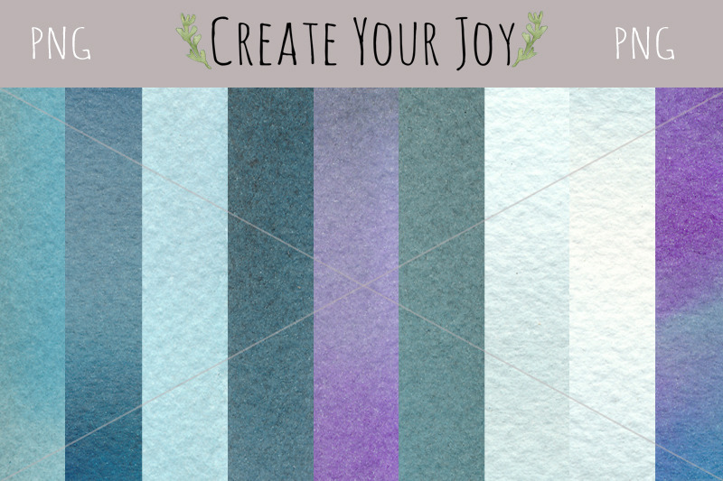 Digital Paper Pack - Hand Painted Watercolor | Blue Galaxy Series | Sq ...