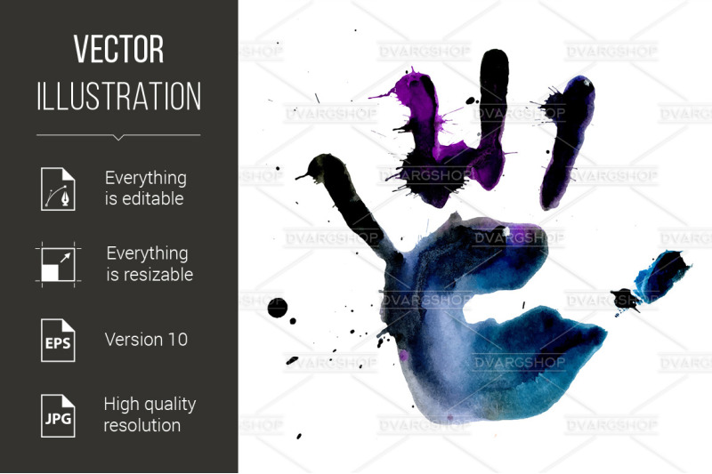 Ink hand print By DvargShop | TheHungryJPEG