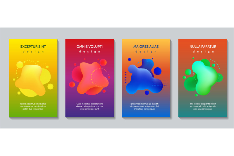 Paint gradients shapes posters By vectortatu | TheHungryJPEG