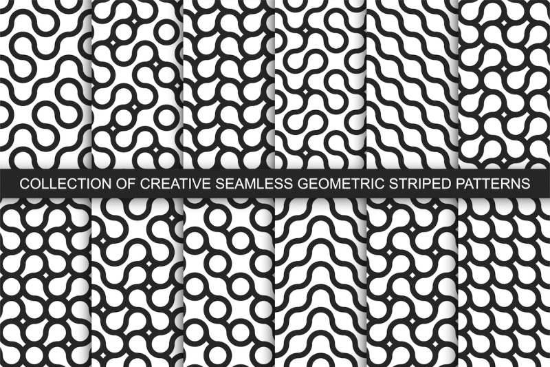 Geometric seamless wavy patterns By ExpressShop | TheHungryJPEG
