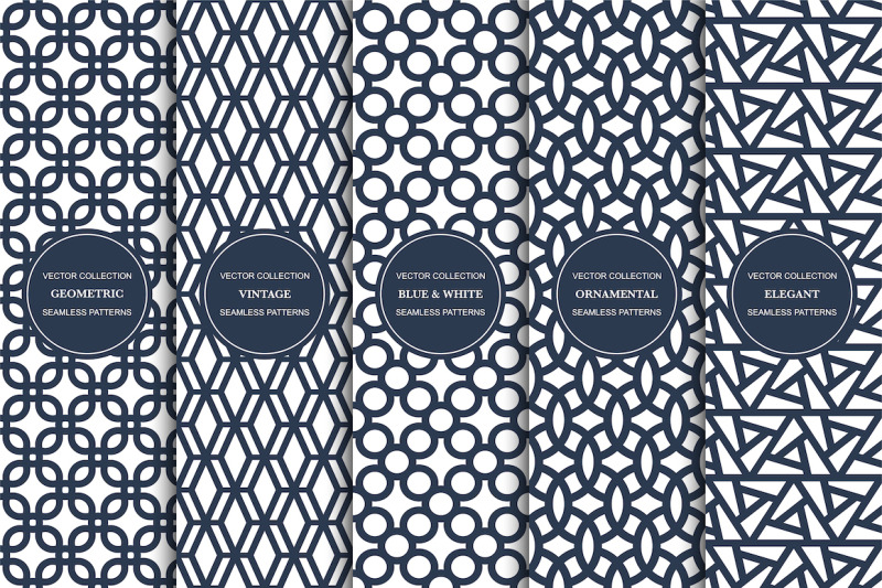 Vector seamless geometric patterns By ExpressShop | TheHungryJPEG