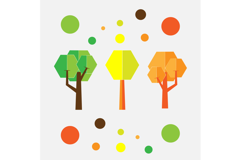 hexagonal tree simple vector illustration By CurutDesign | TheHungryJPEG