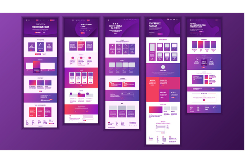 Main Web Page Design Vector. Website Business Style. Landing Template ...