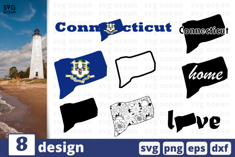 8 CONNECTICUT svg bundle, map cricut svg By SvgOcean | TheHungryJPEG