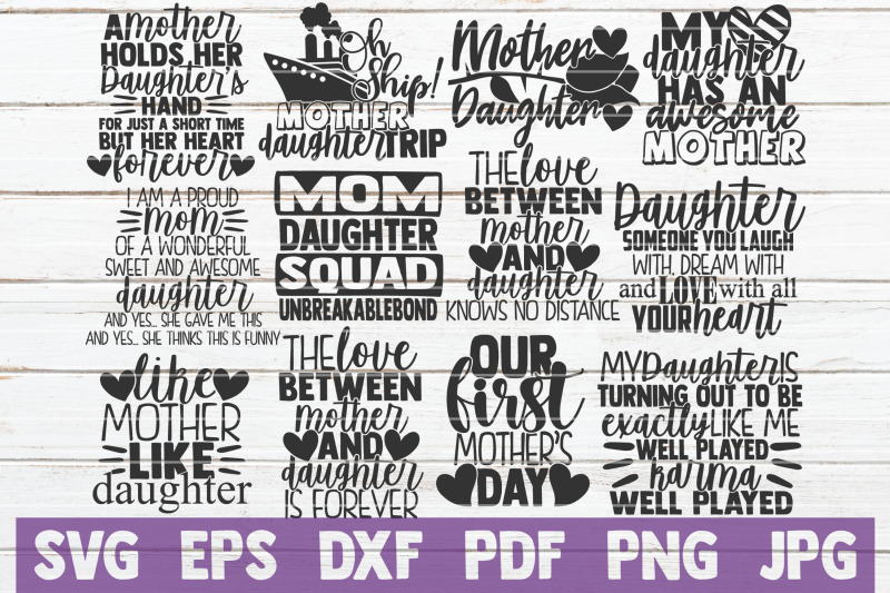 Mother Daughter Love Svg Bundle Svg Cut Files By Mintymarshmallows