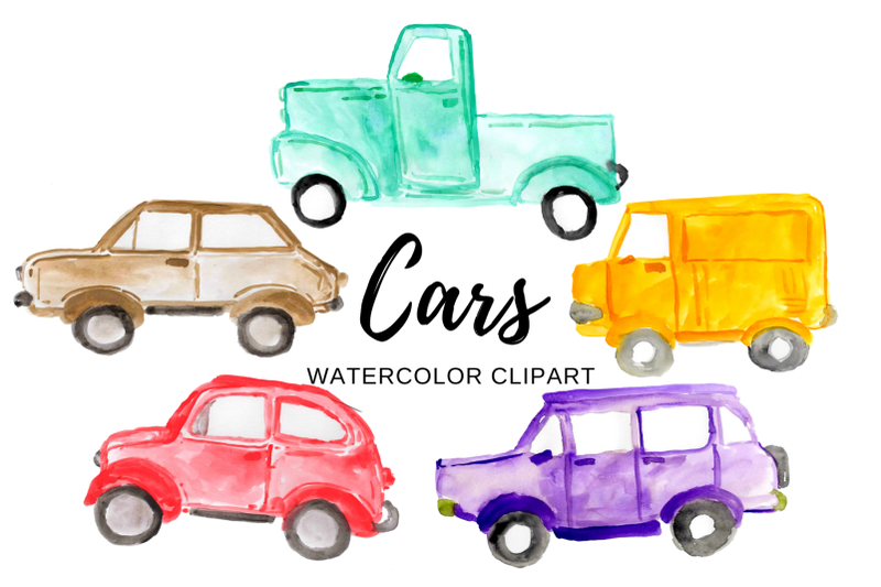 Watercolor car clipart By Writelovely | TheHungryJPEG