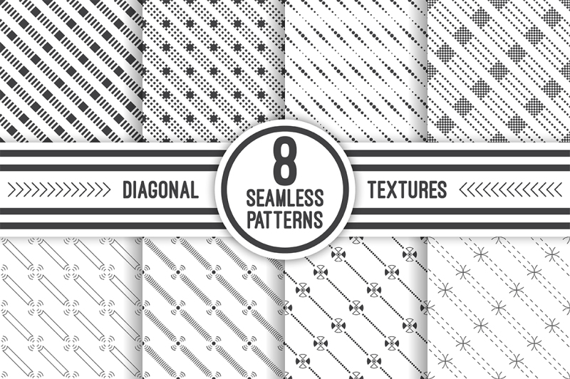 Geometric diagonal seamless patterns By Graphic Shop | TheHungryJPEG
