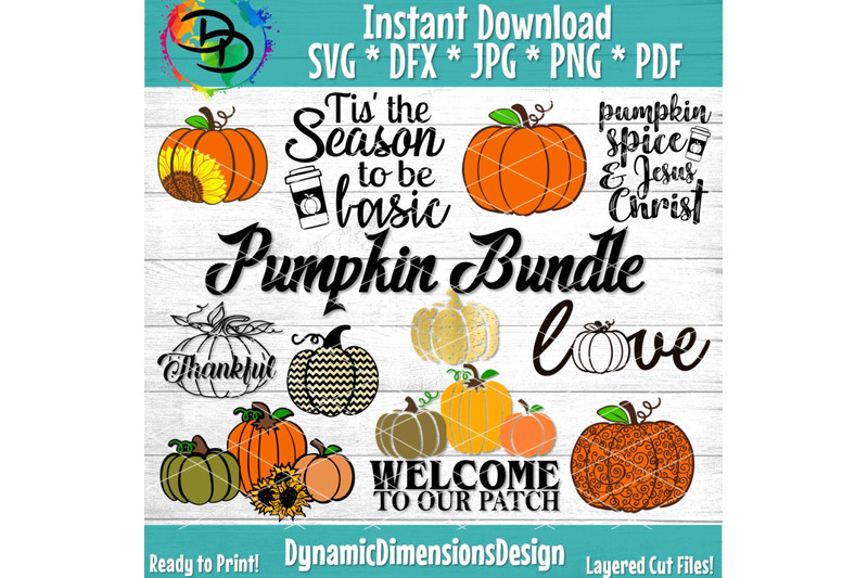 Pumpkin Spice Bundle, Pumpkin Svg, Svg Dxf Png Files For Cutting Machi 