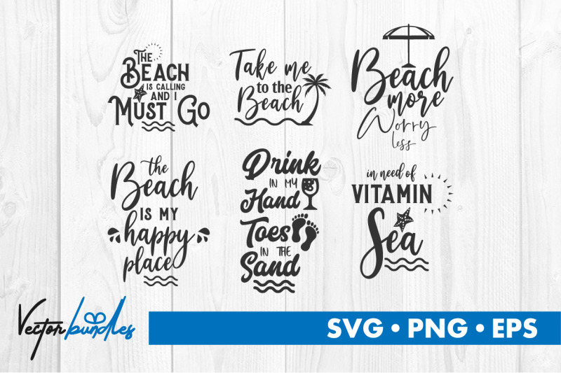 Beach Quote Bundle Svg By Vectorbundles Thehungryjpeg