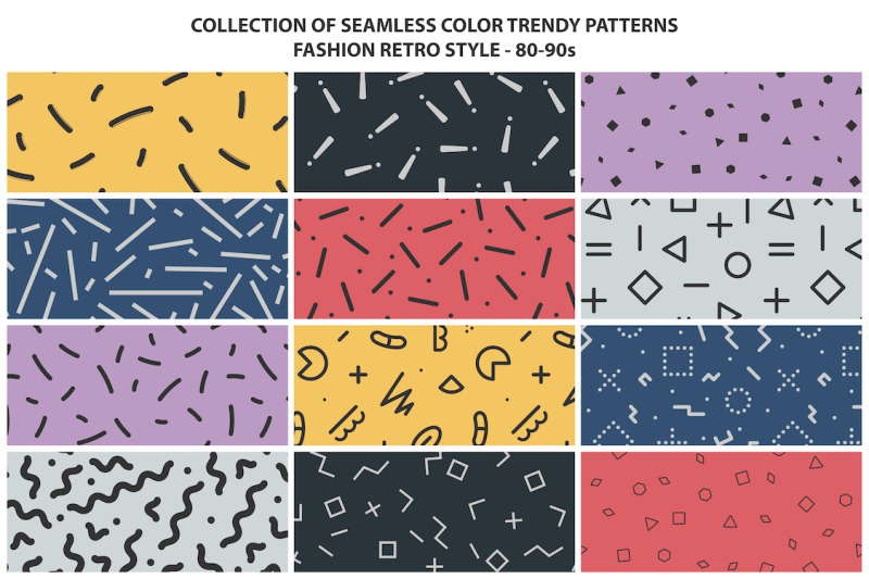 Colorful funky seamless patterns By ExpressShop | TheHungryJPEG