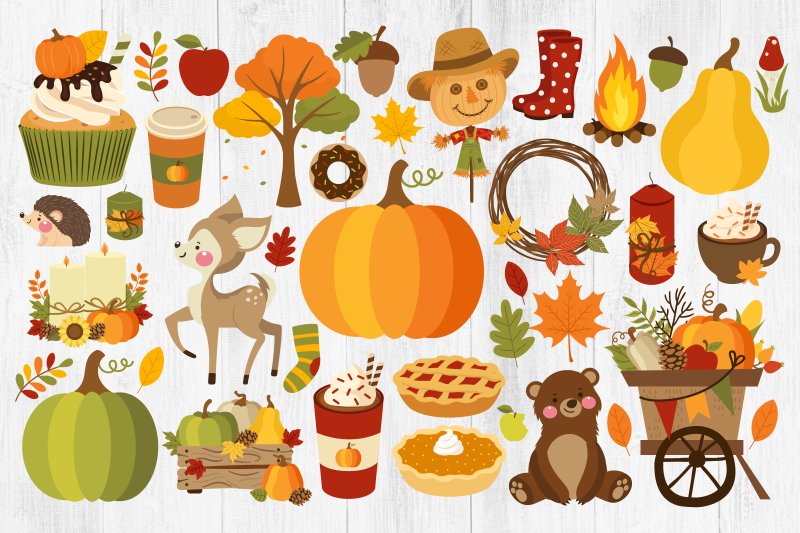 Fall Clipart, Autumn Clipart, Pumpkins, Fall, Leaves, PNG By ...