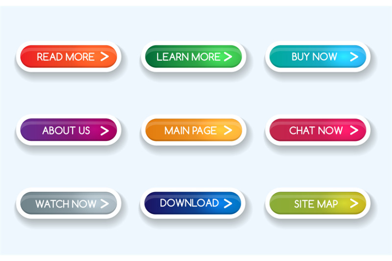 Colorful gradient buttons By vectortatu | TheHungryJPEG