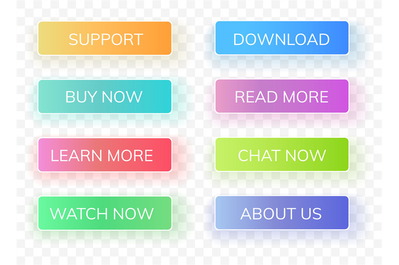 Interface gradient buttons By vectortatu | TheHungryJPEG