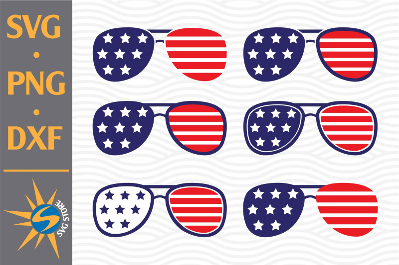 Glasses American Flag SVG, PNG, DXF Digital Files Include By ...