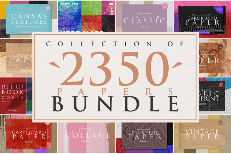 2350 Paper Textures Bundle By ArtistMef | TheHungryJPEG