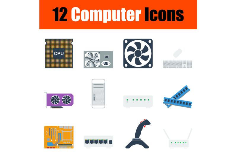 Computer Icon Set By Angelp | TheHungryJPEG