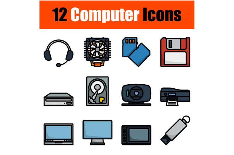 Computer Icon Set By Angelp | TheHungryJPEG