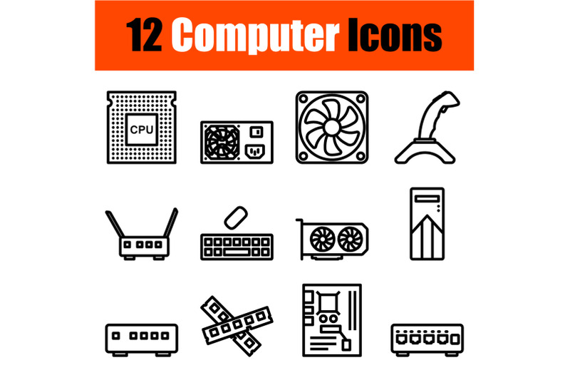 Computer Icon Set By Angelp | TheHungryJPEG