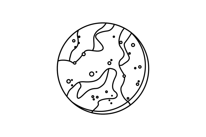 Planet Mars Outline Icon By Printables Plazza | TheHungryJPEG