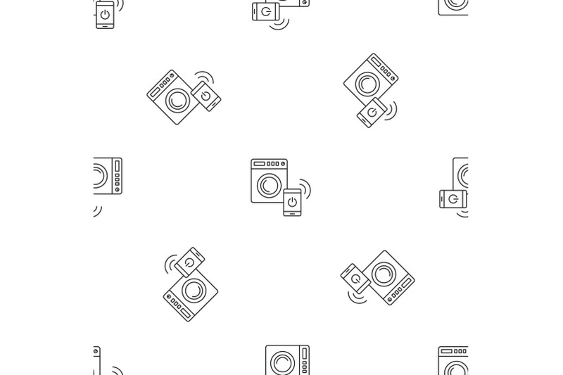 Smart wash machine pattern seamless vector By Anatolir56 | TheHungryJPEG
