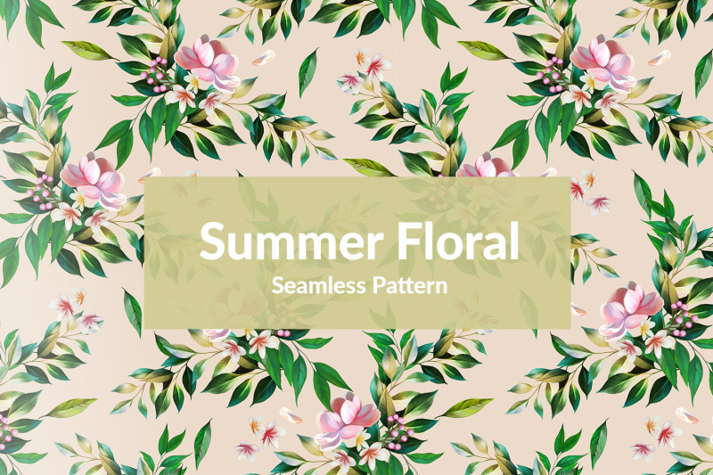 Summer Floral Seamless Pattern By MalyskaStudio | TheHungryJPEG