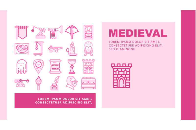 Medieval Middle Age Landing Header Vector By Sevector Thehungryjpeg