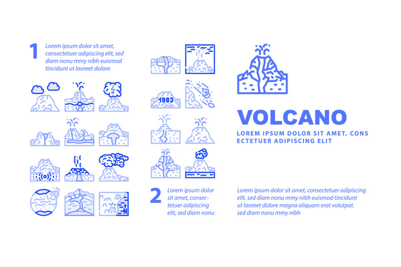 Volcano Lava Eruption Landing Header Vector By Sevector Thehungryjpeg