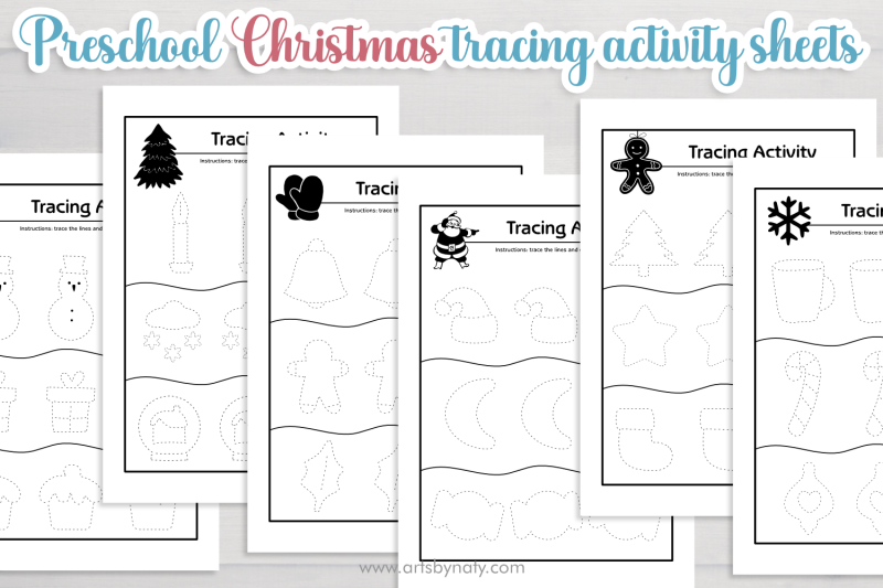 Preschool Christmas tracing activity sheets for kids- SVG - KDP. By ...
