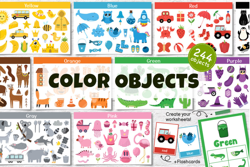 Color Objects Clipart Collection By JuliyaS Art | TheHungryJPEG