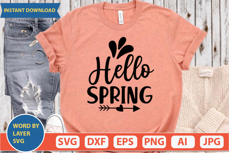 hello spring svg cut file By ismetarabd | TheHungryJPEG