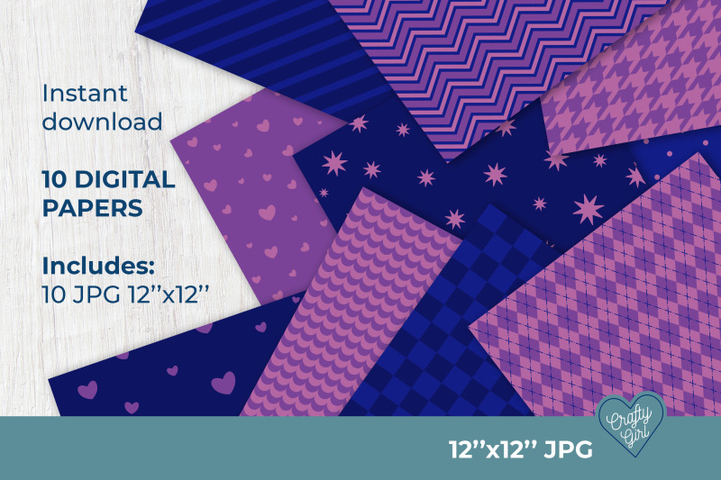 10 Valentine Seamless Digital Papers Geometric Bundle By Art is mrrr ...