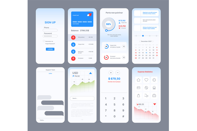 Web page templates. App design for user easy experience online digital ...