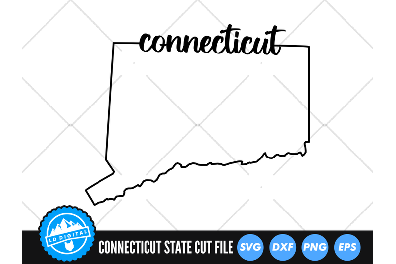Connecticut SVG | Connecticut Outline | USA States Cut File By LD ...