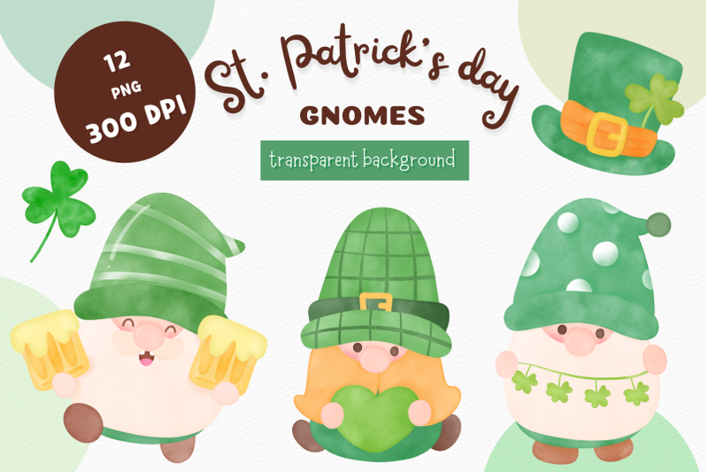 Watercolor gnome st patricks kawaii clipart cute gnome png By Vividdiy8 ...